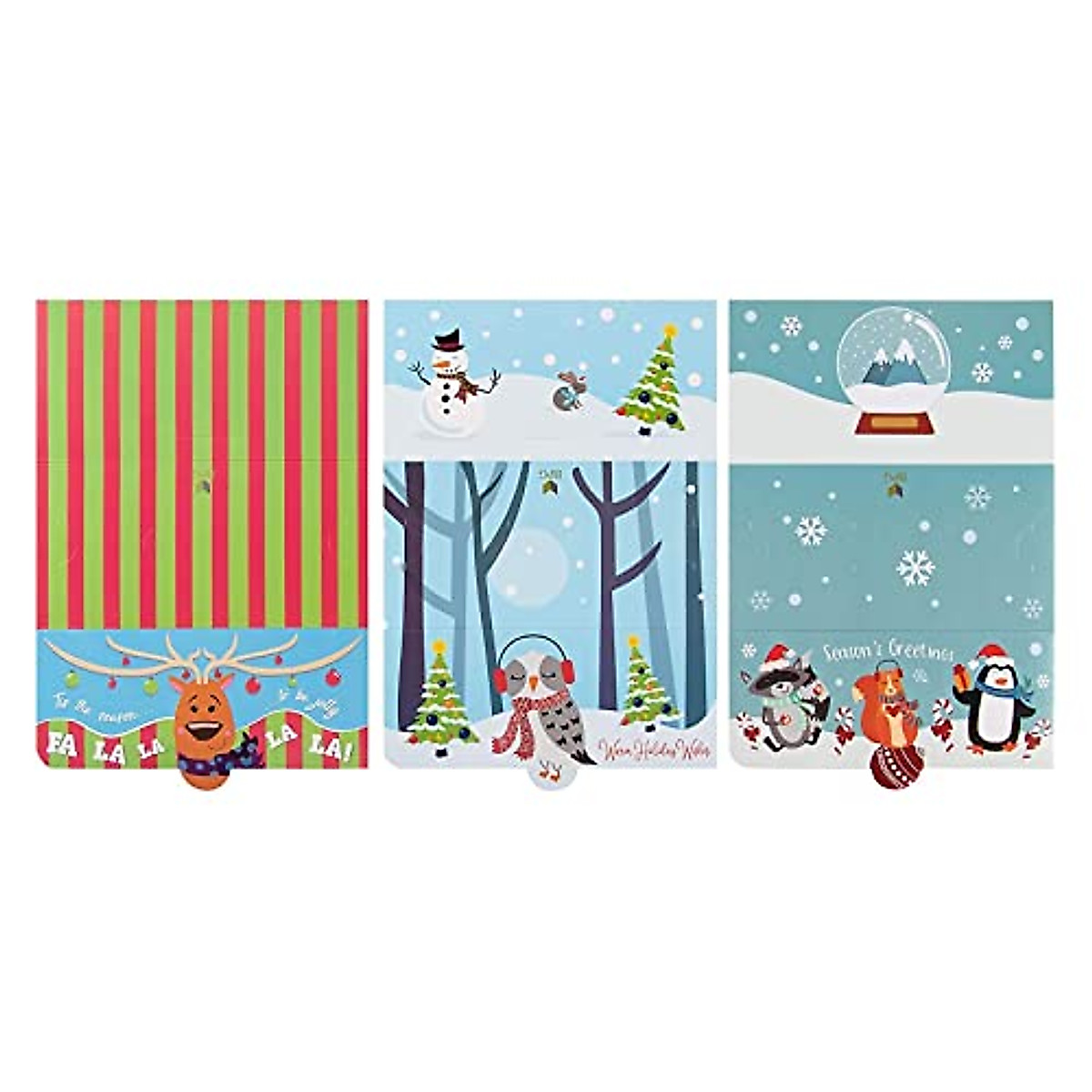 Sustainable Greetings 36 Pack Money Christmas Money Holder Cards with Envelopes, 6 Holiday Designs (7.25 x 3.5 In)