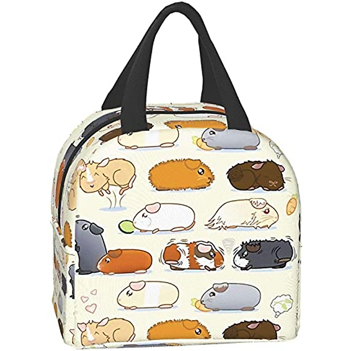 Xuhua Guinea Pig Parade Lunch Bag Boxes Tote Insulated Reusable,Lunch Bag Lunchbox Durable Waterproof Zipper Hangbag Portable for Boys Girls School Supplies