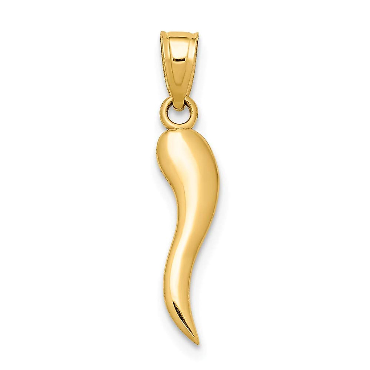 BillyTheTree Jewelry 14K Yellow Gold Italian Horn Pendant