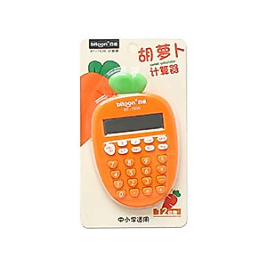 Toyvian Desktop Calculator 12 Digit, Kawaii Mini Kids Calculator Cute Carrot Portable Small Basic Students Calculators for Home School Office Supplies