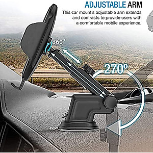3 in 1 Car Phone Holder Mount for Dashboard Windshield Air Vent fit for Moto G Stylus(2023 2022 2021 2020/5G),Motorola G Power(2023 2022 2021),Edge 30 Fusion/Edge+/Thinkphone/G Play/G Pure/Fast,Z4 Z3