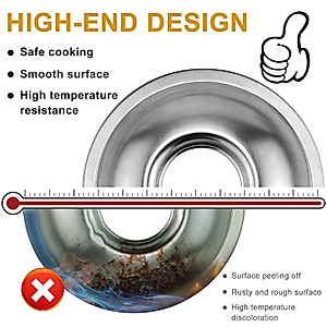 Burner Drip Pans 2 Large 8'' WB32X10013 & 2 Small 6'' WB32X10012 Chrome Drip Pan Set Fits for GE Hotpoint Electric Stove Top - Include 2 Pcs 6'' Drip Pan/Ring and 2 Pcs 8'' Drip Pan/Ring