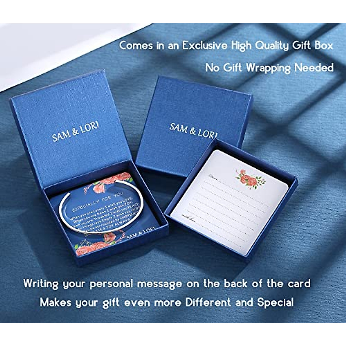 SAM & LORI Sisters Gifts from Sister Women Cuff Bracelet Birthday Friendship Best Friends Little Big Sister Bonus Soul Sister Jewelry A Sister is God's Way