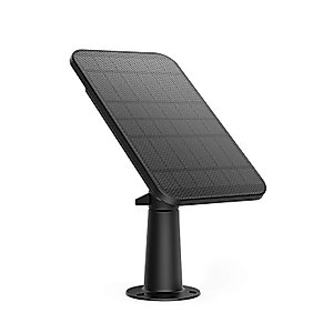 eufy Security Certified eufyCam Solar Panel, Compatible with eufyCam, Continuous Power Supply, 2.6W Solar Panel, IP65 Weatherproof Black