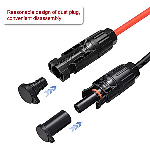 ELFCULB Solar Panel Connector Cap Weather Resistant Dust Male and Female Cap for Solar Panel Connector (6 Pairs)