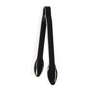 Set of 6 - Heavy Duty Black Serving Tongs - 12 inch - Plastic Disposable Salad Tongs - High Heat Plastic, Catering, Salads, Bakery, Buffets, BBQ, Ice, Hot and Cold Foods (12")