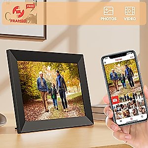 Digital Photo Frame, AUZNCU 10.1“ WiFi Digital Picture Frame with Built-in 16GB Memory,Auto-Rotate Portrait and Landscape,HD IPS Touch Screen, Share Photo and Video Instantly via Frameo App