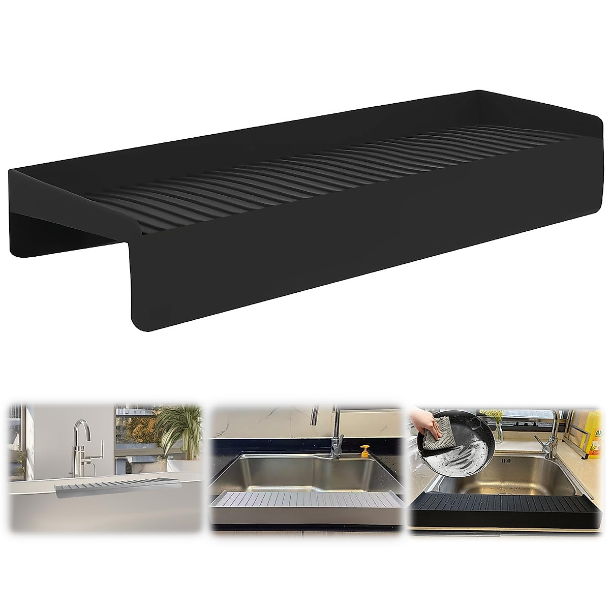 Silicone Sink Edge Protectors, Kitchen Sink Splash Guards, 4" x 20" Multifunction Sink Accessories, Splash Guard For Bathtub Sink, Countertop Protectors For Granite/Quartz Kitchen Sink