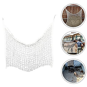 Happyyami Rabbit Hay Mesh Organizer Bags Slow Feed Hay Net Horse Feeder Full Day Hay Net Slow Feed Bag Hay Storage Pouch with Hanging Ropes for Horse Livestock 90x80cm Outdoor Products Bunny Supplies