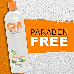 CHI CurlyCare Curl Conditioner, Hydrates Curls, Reduces Frizz & Increases Elasticity & Strength, Sulfate, Paraben, & Cruelty-Free, 25 Oz