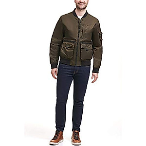 Levi's Men's Varsity Bomber Trucker Jacket, Olive Patch Pockets, XX-Large
