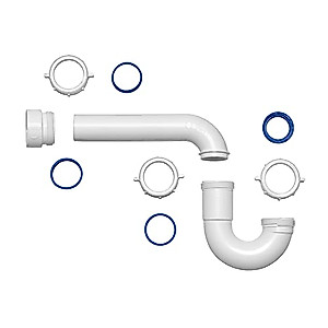 Dearborn P9703WBG 1-1/2" P-Trap with Threaded PVC Adapter, and Reversible J-Bend, Bagged w/ True Blue Washer