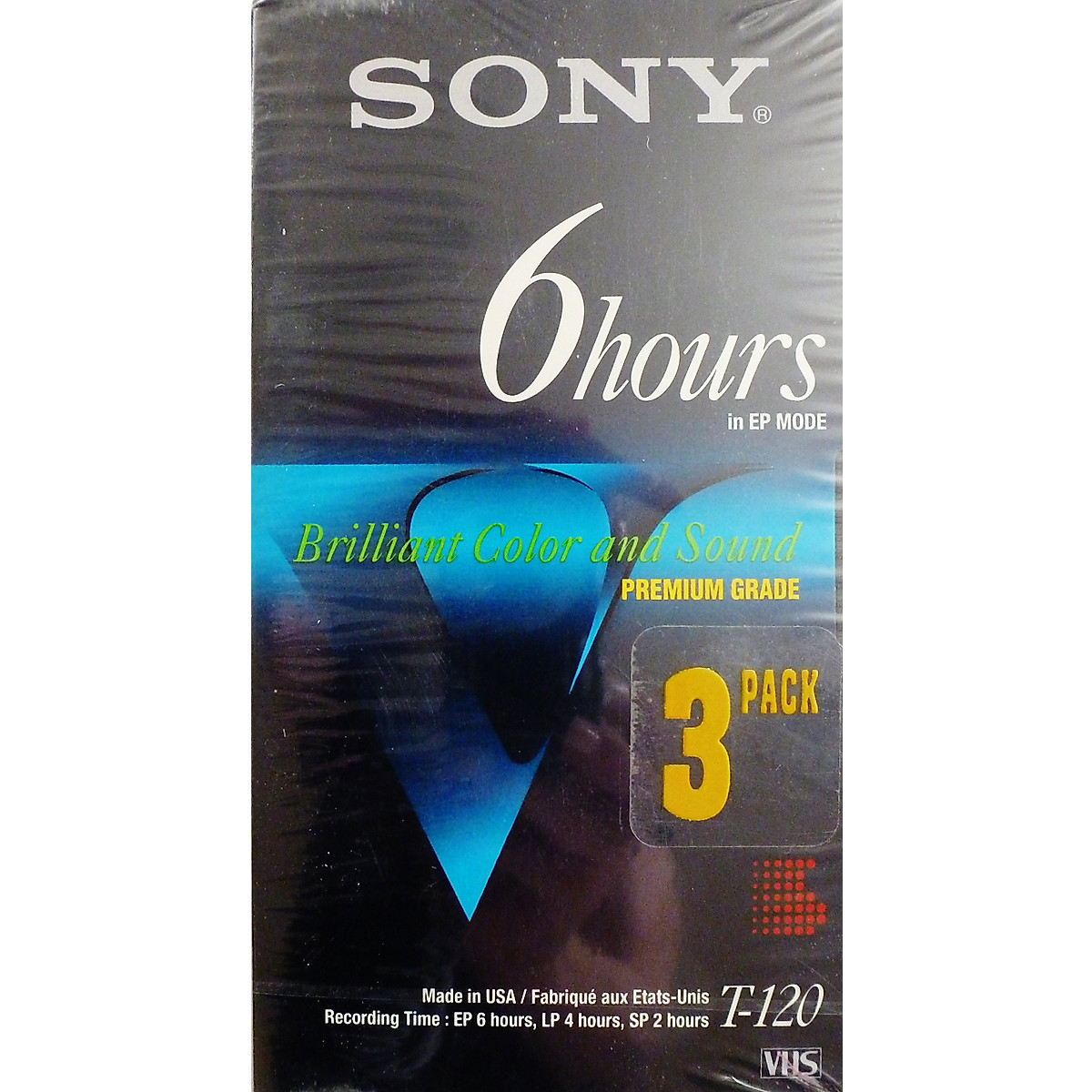 Sony Premium Grade T-120 VHS Tape - 3 Pack