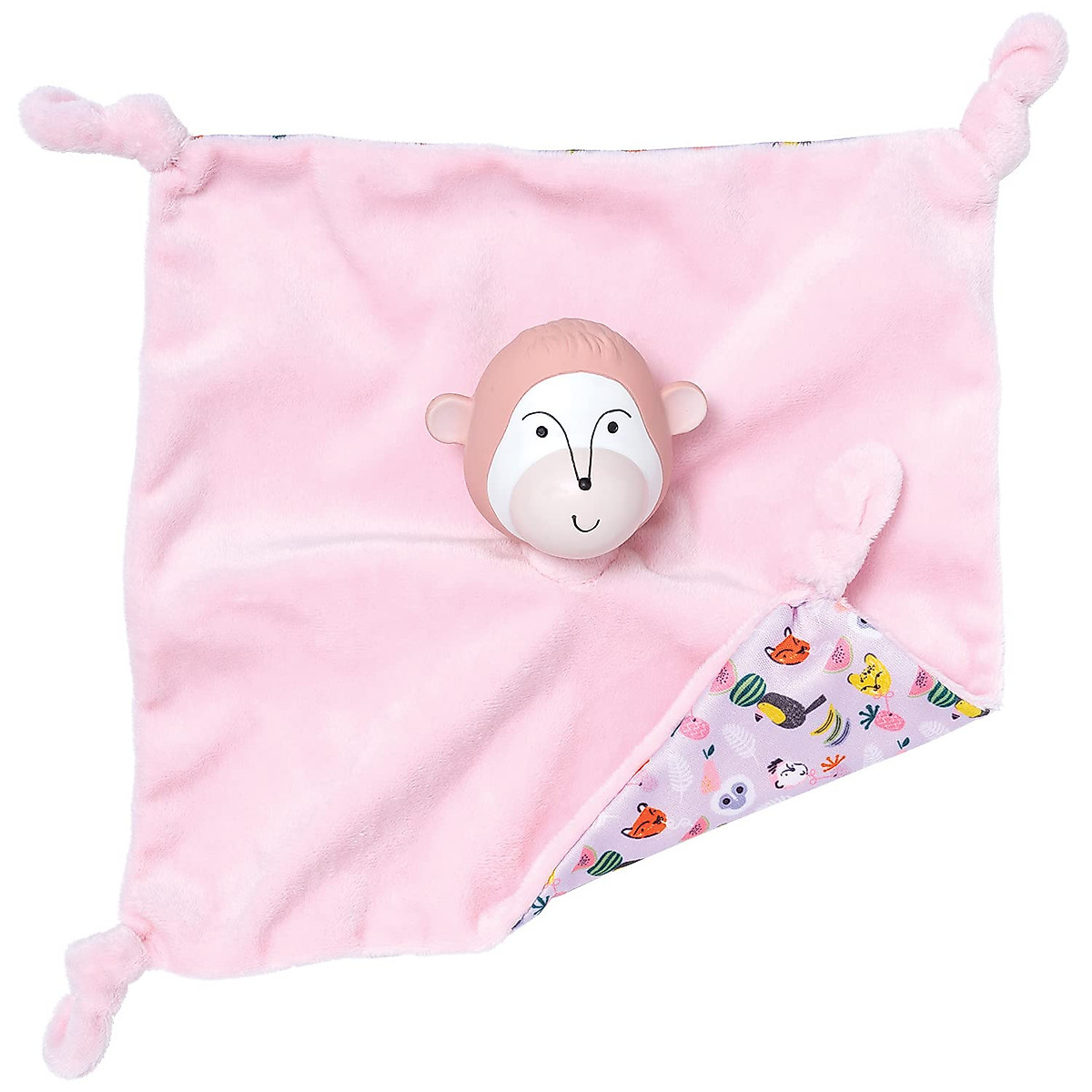 Manhattan Toy Fruity Paws Momo Monkey Baby Soothing Lovie with 100% Natural Rubber Head Teething Toy