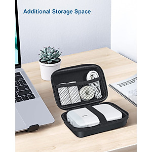 POLONO Label Maker Case Compatible P10/ NiiMbot D11 Label Maker/Phomemo D30&D35/Memoking D30/Supvan E10/Marklife P11 Portable Bluetooth Label Printer, for USB Cable and Accessories (Case Only)