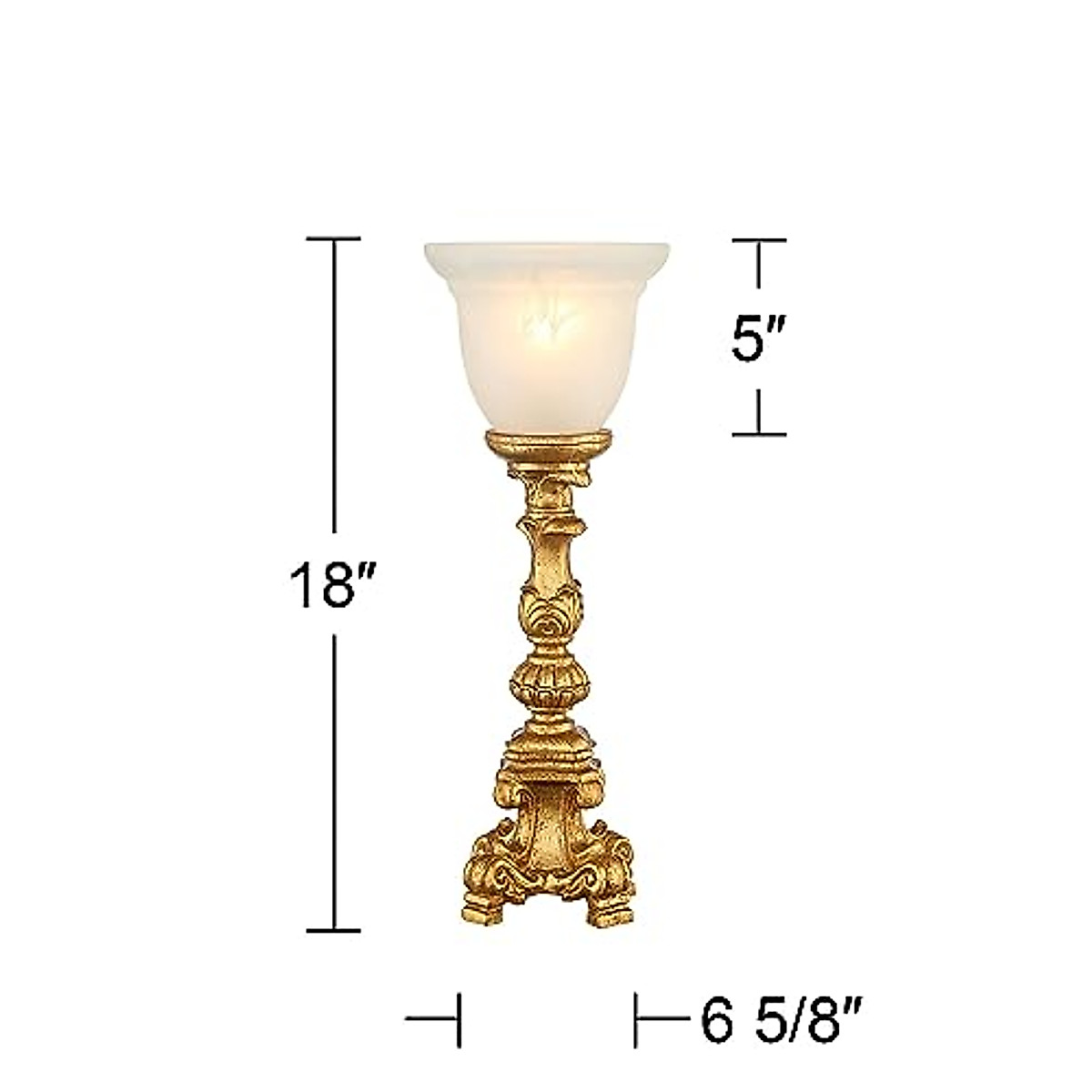 EAUSO Traditional Accent Table Lamp French Gold Uplight Alabaster Glass Shade Desk Lamp 18" High for Living Room Bedroom House Bedside