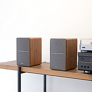 Edifier P12 Passive Bookshelf Speakers - 2-Way Speakers with Built-in Wall-Mount Bracket - Wood Color, Pair - Needs Amplifier or Receiver to Operate