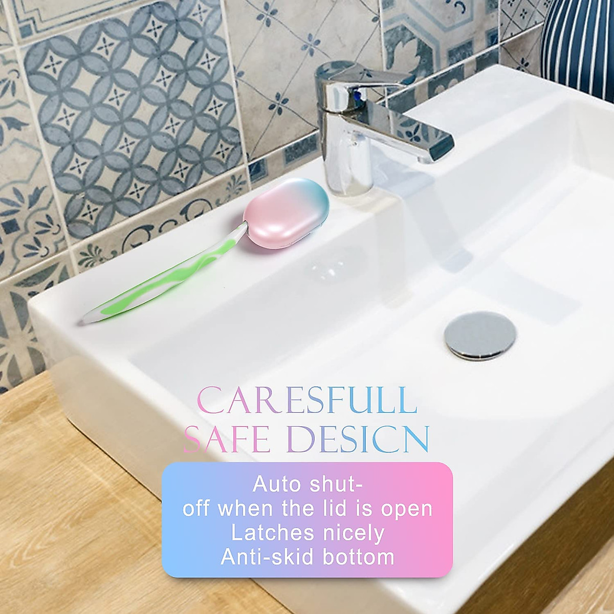 TAISHAN UV Sanitizer Toothbrush Case，Rechargeable Portable Mini Travel Toothbrush Holder,Fits All Toothbrushes for Both Electric and Manual Toothbrushes,Safety Feature, for Home and Travel