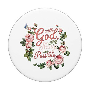 With God All Things Are Possible Prayer Bible Verse PopSockets PopGrip: Swappable Grip for Phones & Tablets