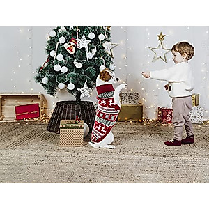 CooShou 2Pcs Dog Christmas Sweater Cat Christmas Sweater Cat Dog Knitwear Sweater Xmas Pet Clothes Winter Warm Reindeer Snowflake Merry Christmas Cat Sweaters for Small Medium Cats Dogs XXL