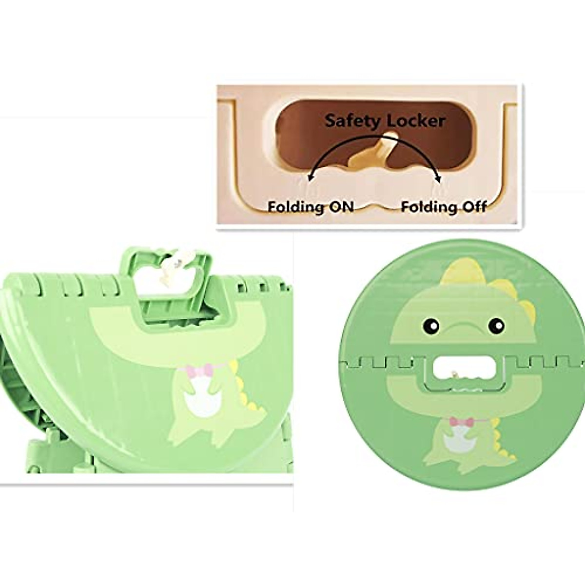 famobay Home Foldable Step stools - Round Cartoon Seat -11 Inches Wide & 9 Inches Tall - 300 lbs Capacity - Light Weight Plastic Design (Dinosaur, 1)