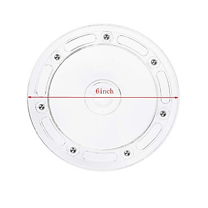 Quluxe 6 Inch Lazy Susan, White Turntable Base, Acrylic Revolving Display Storage Tray for Spice Rack Table Cake Kitchen Pantry Decorating