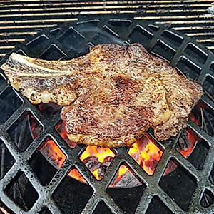 soldbbq 8834 Enameled Cast Iron 12" Gourmet BBQ System Sear Grate for Weber Original Kettle Premium 22-inch Charcoal Grill, 22'' Smokers, Replacement Parts for Weber 22" Performer Premium Grill…