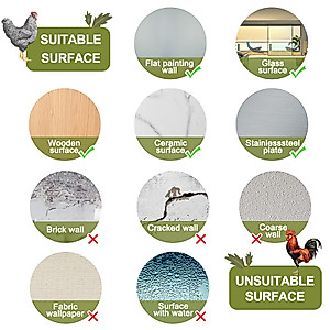 PLIGREAT 8 Pcs Roosters Hens Wall Stickers, Removable Vinyl Peel and Stick Wall Decals for Kitchen Pantry Playroom Nursery Farmhouse Wall Decoration Home Indoor DIY Window Fridge Door Wall Art Decor