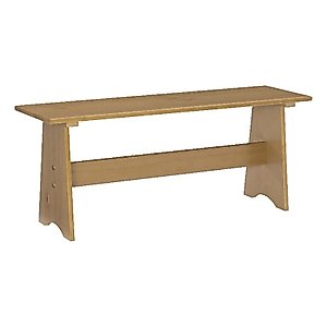 Linon Delk Pine Wood Large Backless Bench in Honey