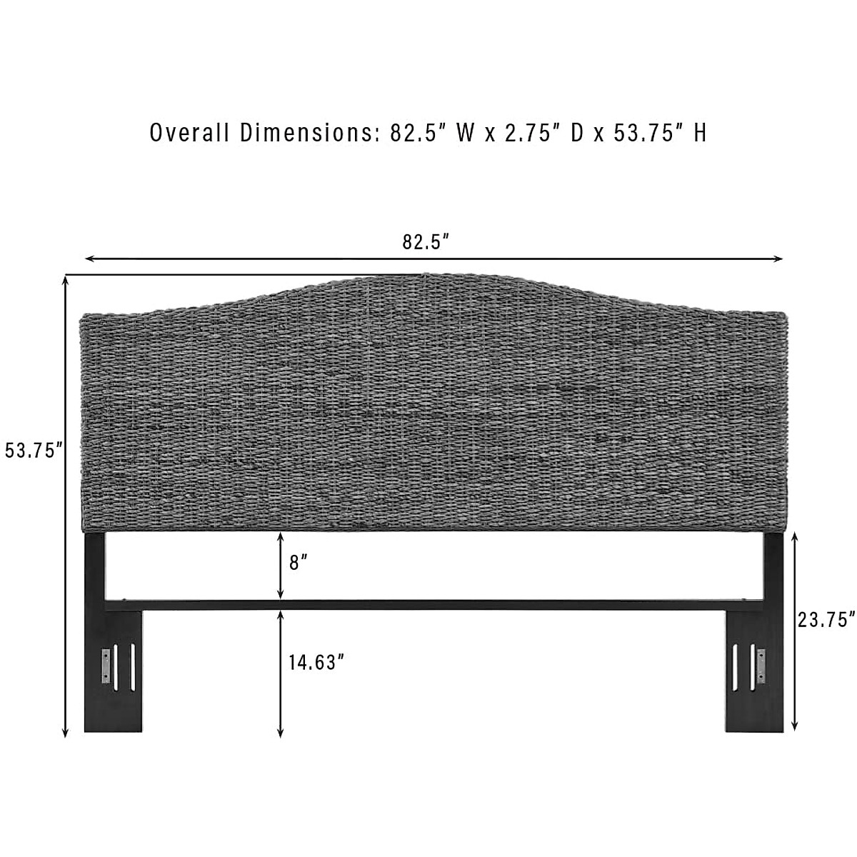Crosley Furniture Serena Handwoven Natural Fiber Rattan Bed Headboard, Banana Leaf, King