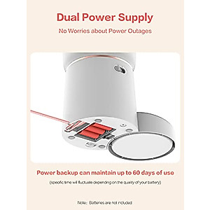 beQ 5L Automatic Cat Feeder, Timed Dog Feeder for Dry Pet Food with Stainless Steel Bowl, Twist Lock Sealed Lid and Desiccant Dag, 1-6 Meals Per Day, 20-Second Voice Recording, for Cats or Dogs.