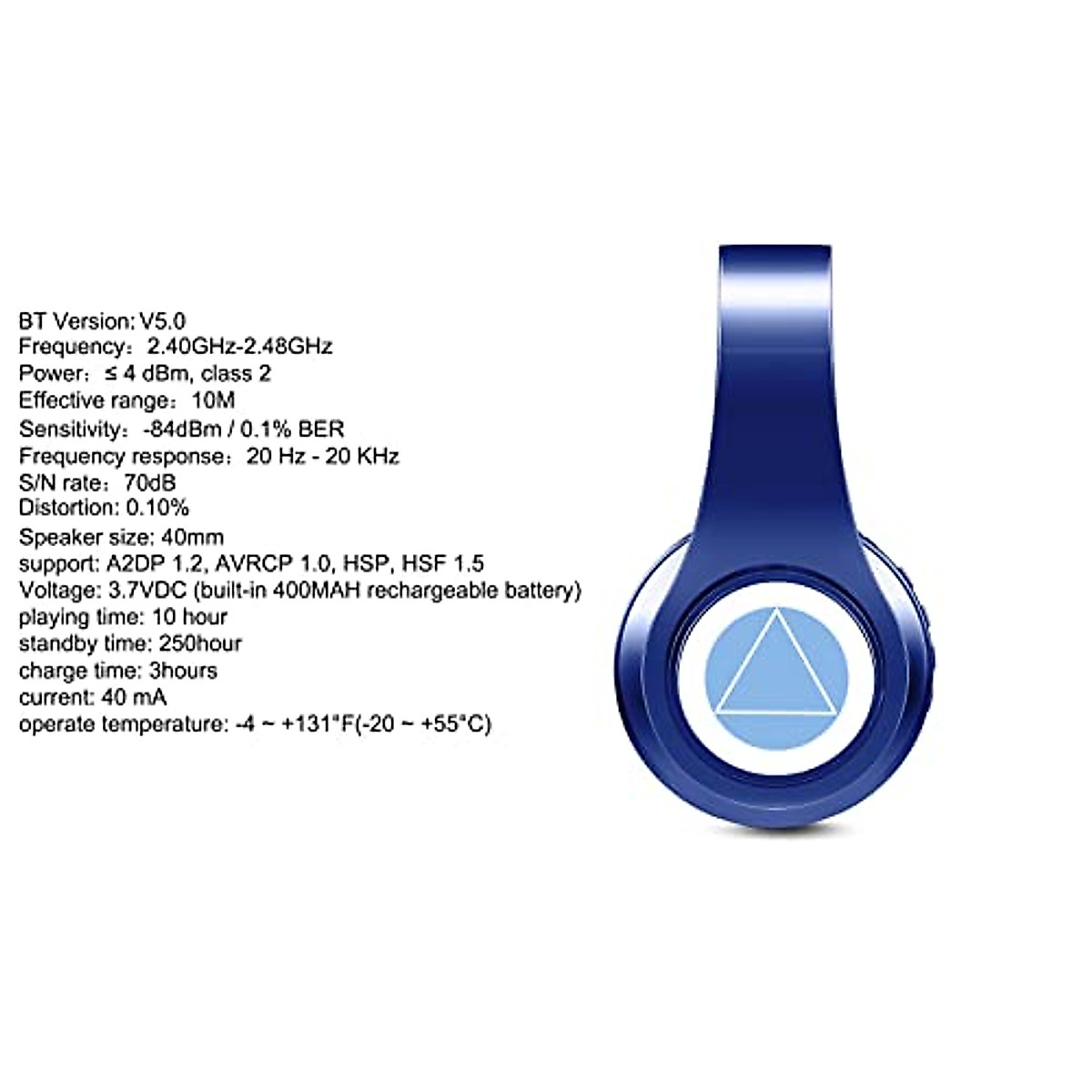 YTYC Nakano Miku Bluetooth Headphones, Miku Headphones,The Quintessential Quintuplets Manga Cartoon Cosplay Props,Folding Hi-Fi Stereo Miku Nakano Headphones with Build-in Microphone (Blue)