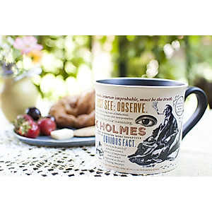 The Unemployed Philosophers Guild Sherlock Holmes Coffee Mug - Featuring Quotes from the Famous Detective, Rules of Deduction, Intriguing Images, and More, Comes in a Fun Box, 14 oz.