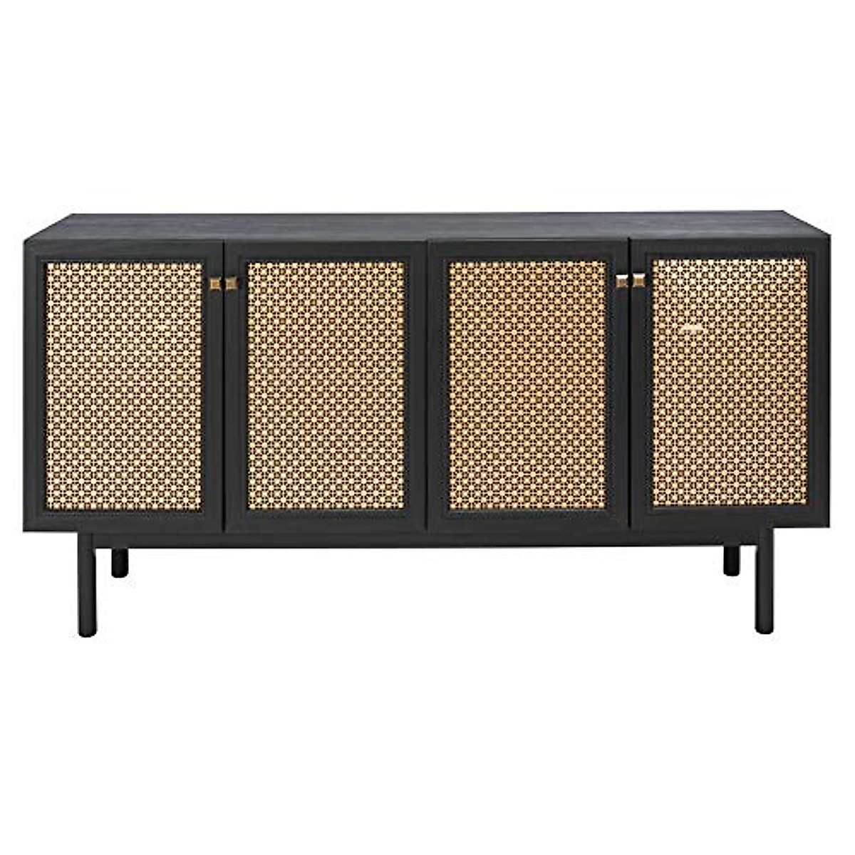 Safavieh Home Collection Piran Black and Gold 4-Door 2-Shelf Media (65-inch Flat Screen) TV Stand