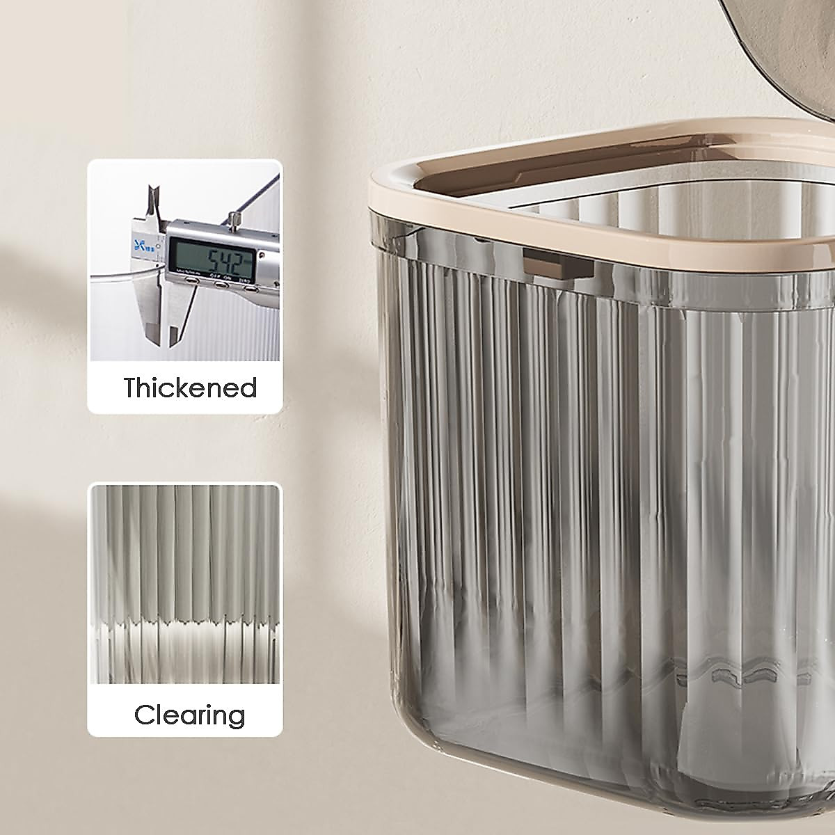 Tomonobu Mini Trash Can with Lid, Small Desktop Trash Can,Removable Small Garbage Can， Ultimate Mini Desktop Storage Box, Tiny Trash Can for Car, Bathroom, Kitchen or Bedroom