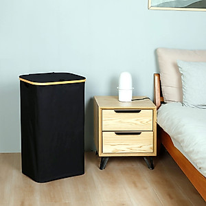 iEGrow Laundry Hamper with Lid, 110L Large Laundry Hamper with Handle and Lid, Collapsible Clothes Basket Organizer with Removable Inner Bag for Clothes Toys Towels - Black