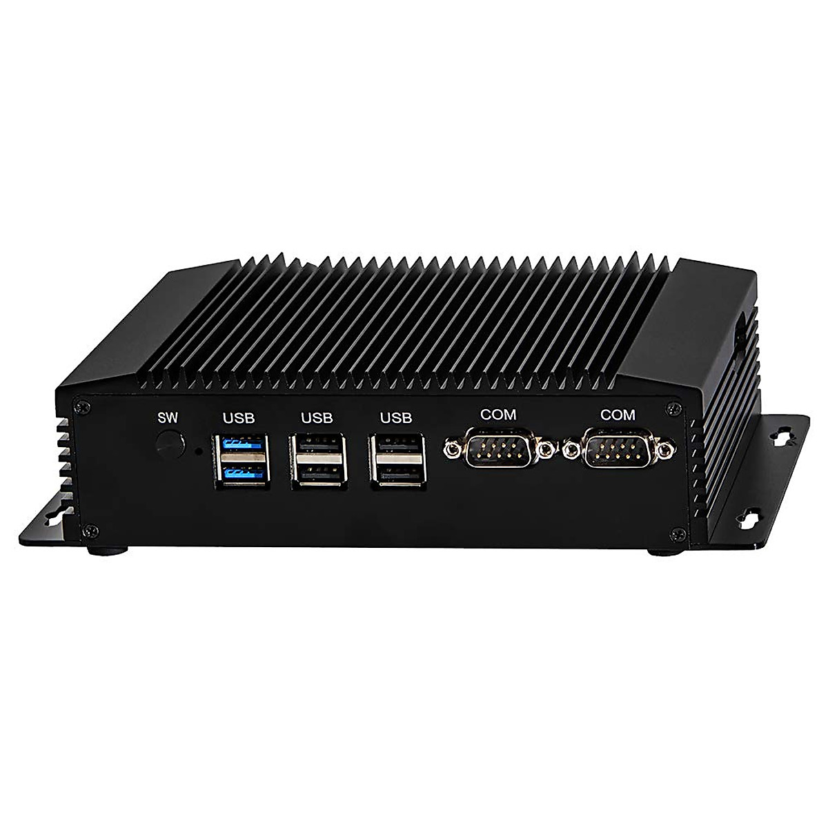HUNSN Industrial Computer, Fanless Mini PC, Embedded IPC, N3510 N3520, Windows 11 / Linux Ubuntu, BM18, Watchdog, GPIO, WOL, SIM Slot, 2 x LAN, 2 x RS232 422 485, 8G RAM, 128G SSD
