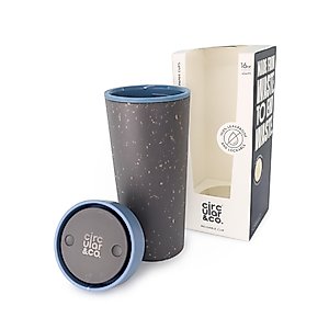 Circular & Co Reusable Coffee Cup - 16oz - 100% Leakproof Large Travel Mug - Made from Recycled Coffee Cups - Sustainble Coffee Tumbler - 360 Drinking - BPA Free - Dishwasher Safe