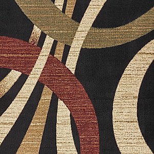 LR Resources Black Rectangle Indoor Area Rug, 5'2" x 7'2",