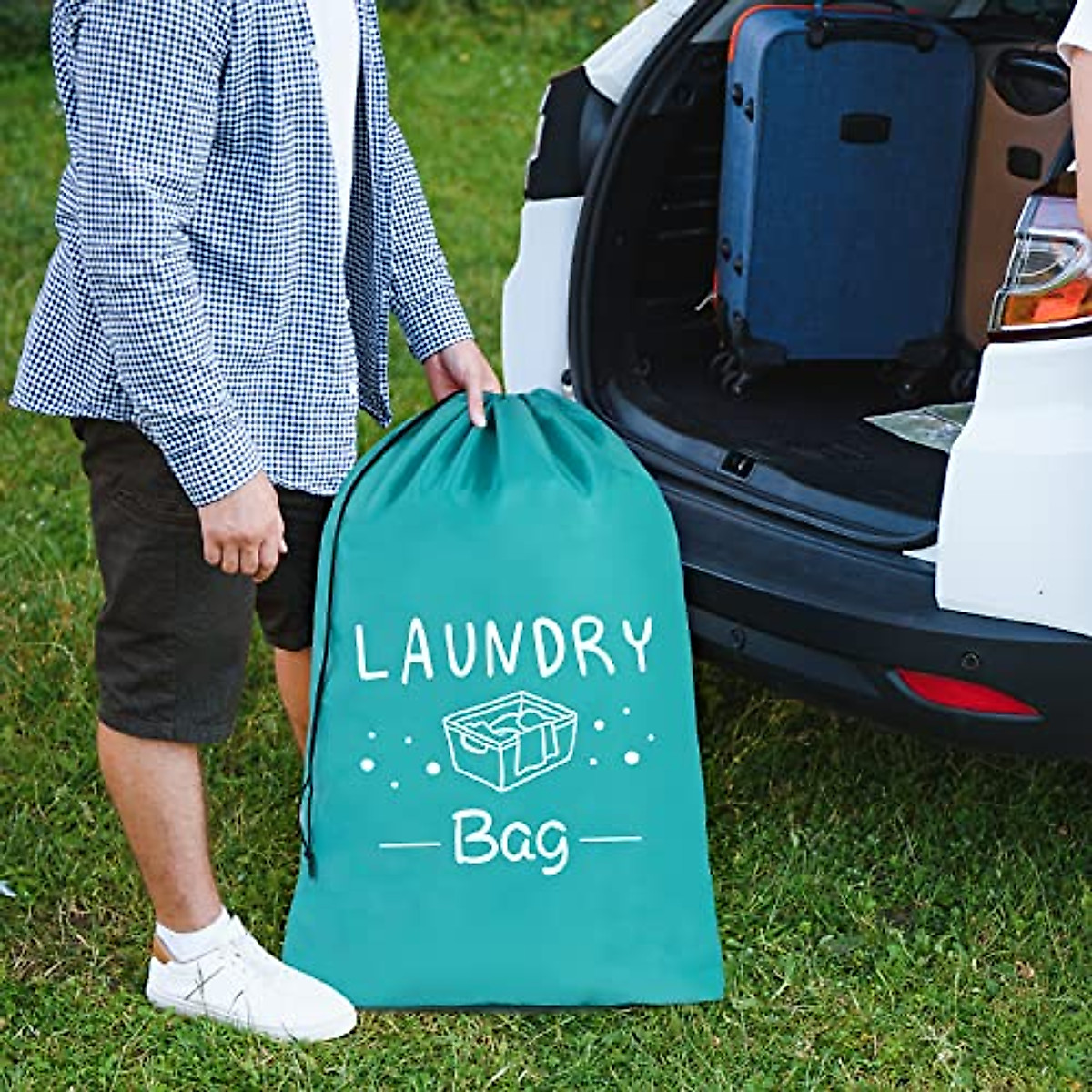 Sylfairy 2 Pack Extra Large Travel Laundry Bag, Durable Rip-Stop Dirty Clothes Shoulder Bag with Drawstring, Heavy Duty Travel Laundry Bag, Large Laundry Hamper Liner, Machine Wash
