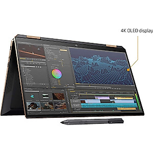 HP Spectre x360 13t (10th Gen Intel i7-1065G7, 4K AMOLED, 16GB, Precision, WiFi 6 AX, with Stylus Pen, 2-in-1, B&O, 3 Years McAfee Security, Windows 10 PRO, Warranty) Nightfall Black