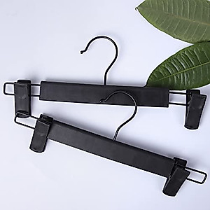 NORTHERN BROTHERS Black Pant Hangers,30Pack Plastic Pants Hangers Skirt Hangers with Clips Jean Hangers Bulk Hangers for Pants