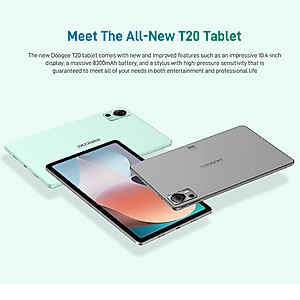 DOOGEE T20 Tablet 2023, 2K Display 10.4 Inch Android 12 Tablets, Octa-Core 15GB+256GB, 2.4G/5G Wi-Fi, 8300mAh Battery, 16MP+8MP, Split Screen, GPS, OTG, Hi-Res Audio＆TÜV Rheinland Certified, Blue