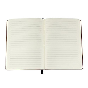 Red Co. 5 x 7 inch Embossed Bee Textured Faux Leather Journal, 240 Lined Pages, Brown