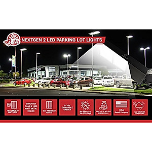 480vac - 40,000 Lumen NextGen II Series 300 Watt Parking Lot Light – Slip Fit Mount - with Photocell– 5000k - Black Housing - 480 Volt