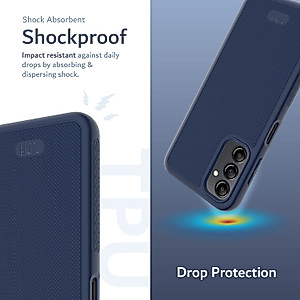 TUDIA LinnGrip Compatible with Samsung Galaxy A14 4G / 5G Case, [Enhanced Grip] Ultra Slim Matte TPU Shockproof Anti-Slip Protective Phone Case Cover (Indigo Blue)