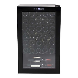 Magic Cool MCWC34SI Wine Cooler Refrigerator, 34-Bottle, Metallic