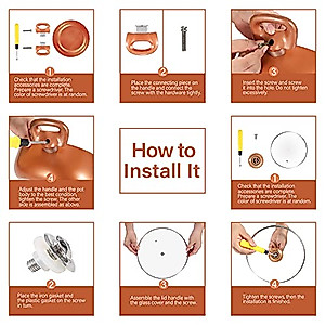 6-piece Non-stick Cookware Set Pots and Pans Set for Cooking - Ceramic Coating Saucepan, Stock Pot with Lid, Frying Pan, Copper