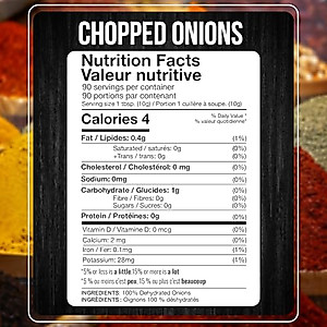 Fresh Finest Bulk Spices Commercial and Home Cooking 2 LB Dehydrated Chopped Onion Flakes Bulk, Dried Onion For Soups, Stews, Vegetables, Dehydrated onions Perfect for emergency food supply
