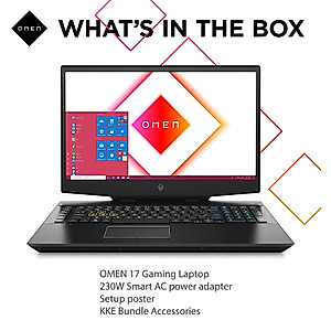HP OMEN 17 Premium Gaming Laptop PC, 17.3 FHD 144Hz IPS Display, Intel Core i7-10750H, RTX 2070 8GB, 32GB DDR4 RAM, 1TB SSD + 1TB HDD, Webcam, RGB Backlit Keyboard, WiFi 6, Win 10 Home, Black